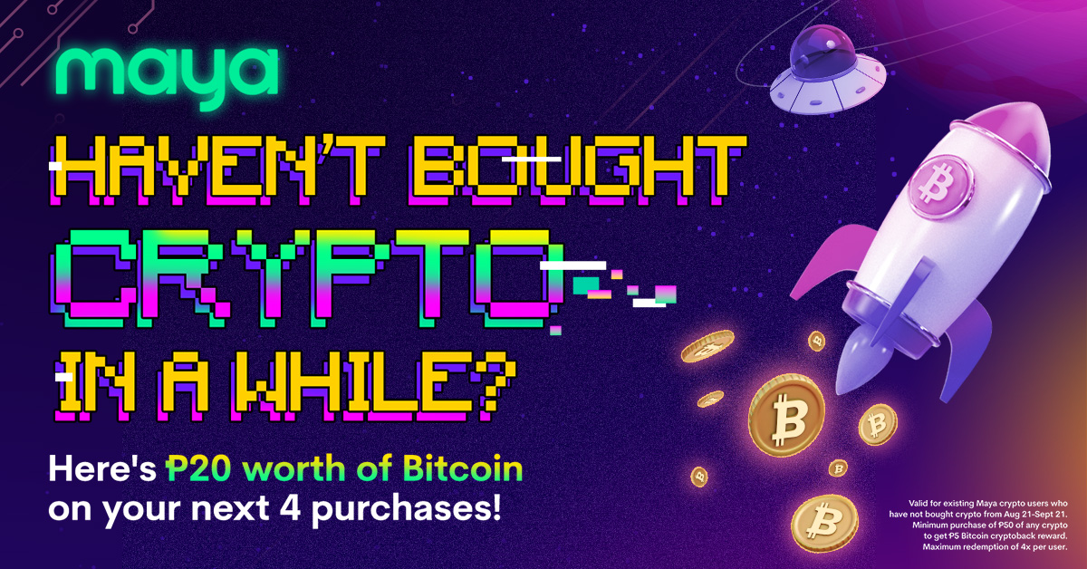 Get up to P20 worth of Bitcoin cryptoback when you buy crypto!